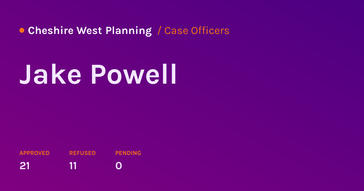 Case Officer Jake Powell - Application List — Cheshire West