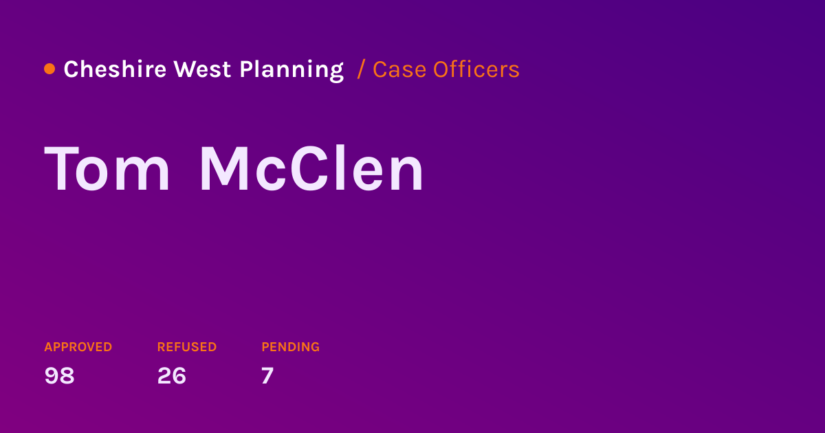 Case Officer Tom McClen - Application List — Cheshire West